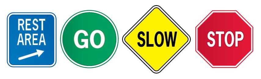 Rest, go, slow, stop zones of regulation